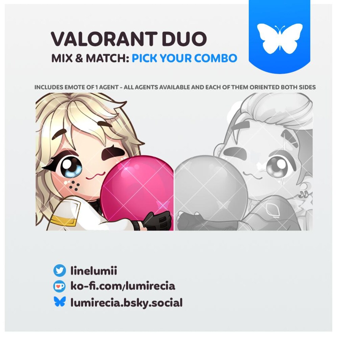 MIX & MATCH Deadlock Valorant Couple Heart Emote | Cute Agents Duo ...