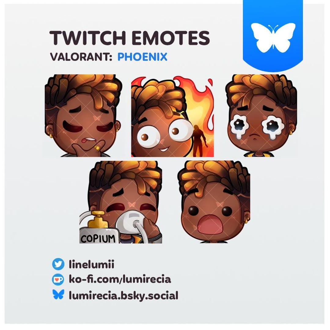 Phoenix VALORANT Twitch Emotes Pack | Cute Valorant Phoenix Twitch ...