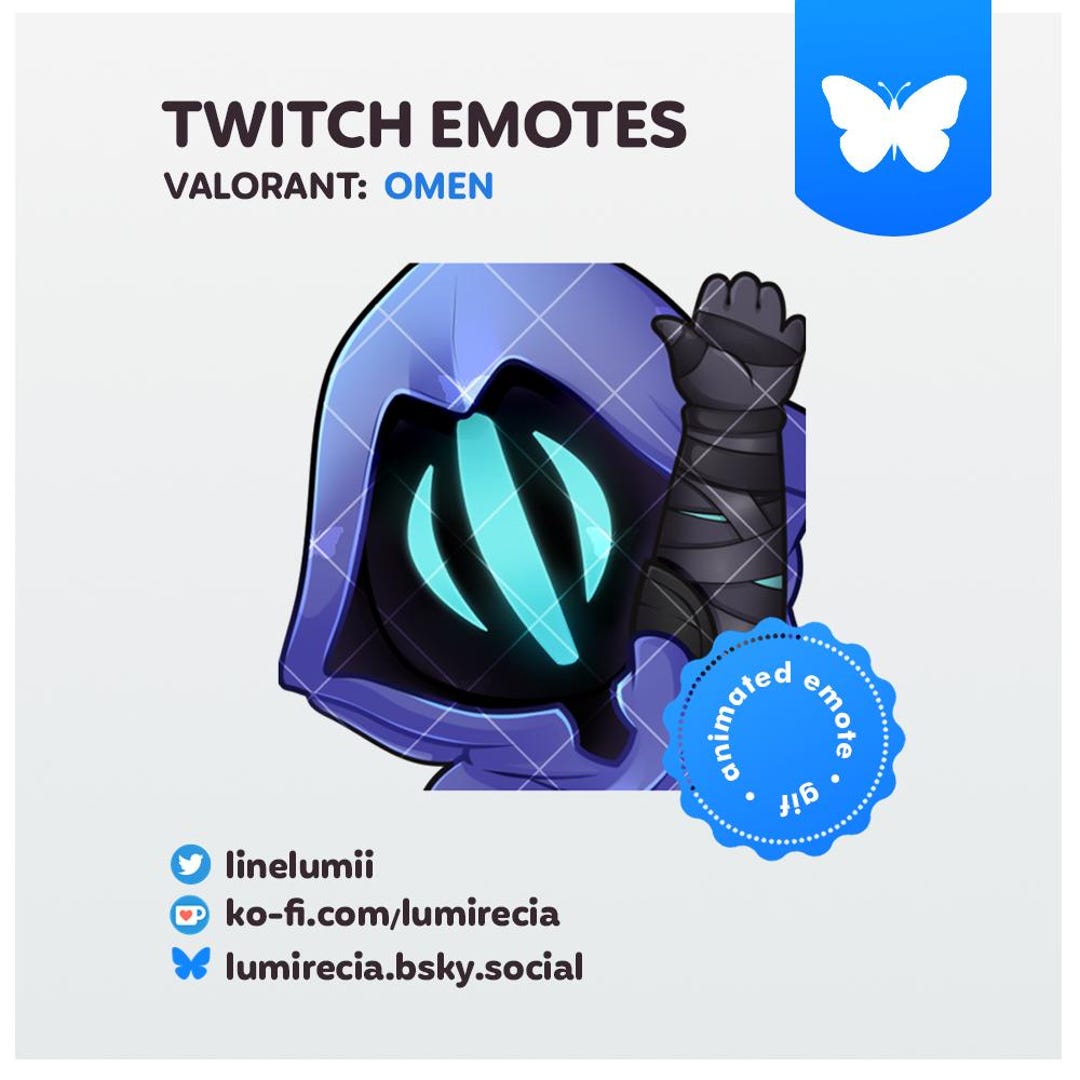 Animated Omen VALORANT Wave Hello Twitch Emote | Cute Omen Valorant ...