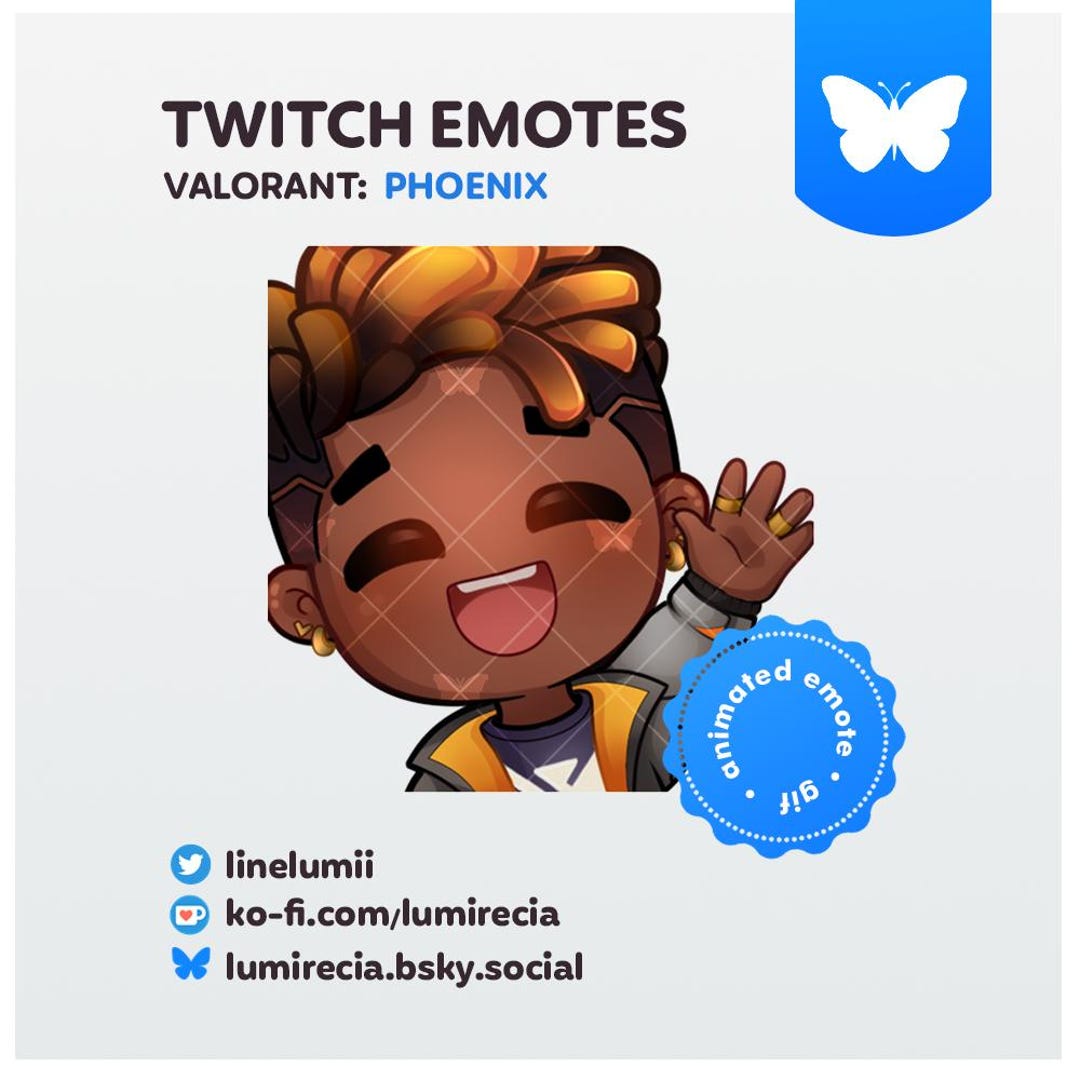Animated Phoenix VALORANT Wave Hello Twitch Emote | Cute Phoenix ...