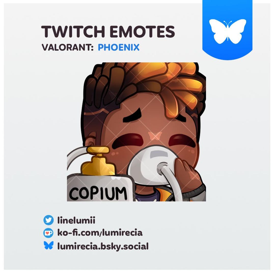 Phoenix VALORANT Copium Twitch Emote | Cute Valorant Phoenix Twitch ...