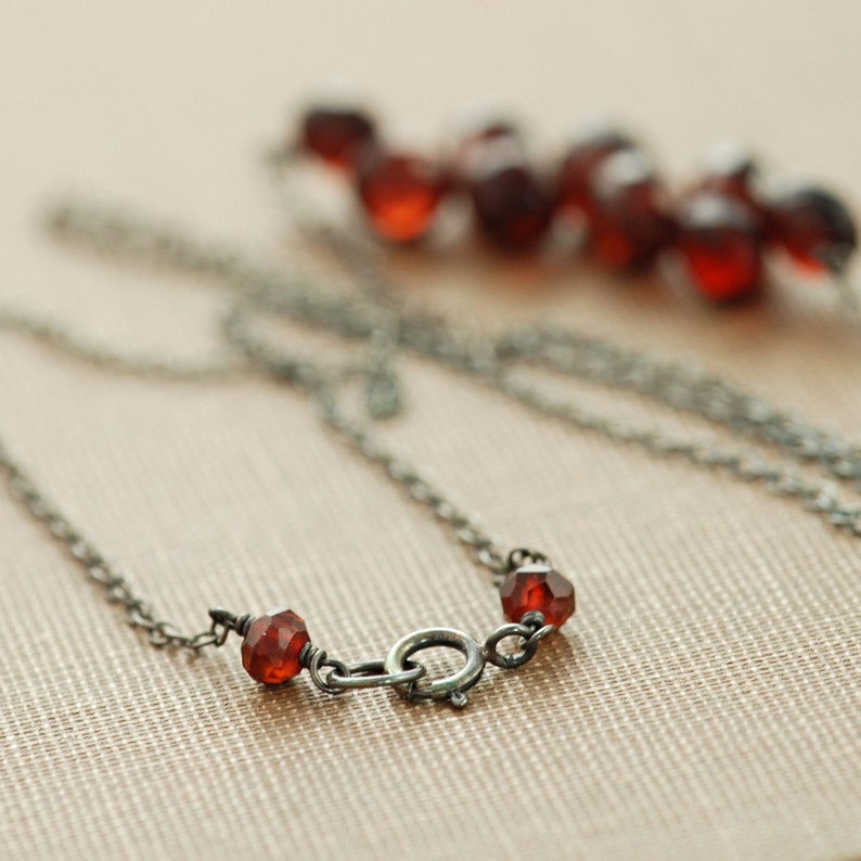 Garnet Jewelry January Birthstone Necklace Sterling Silver - Etsy