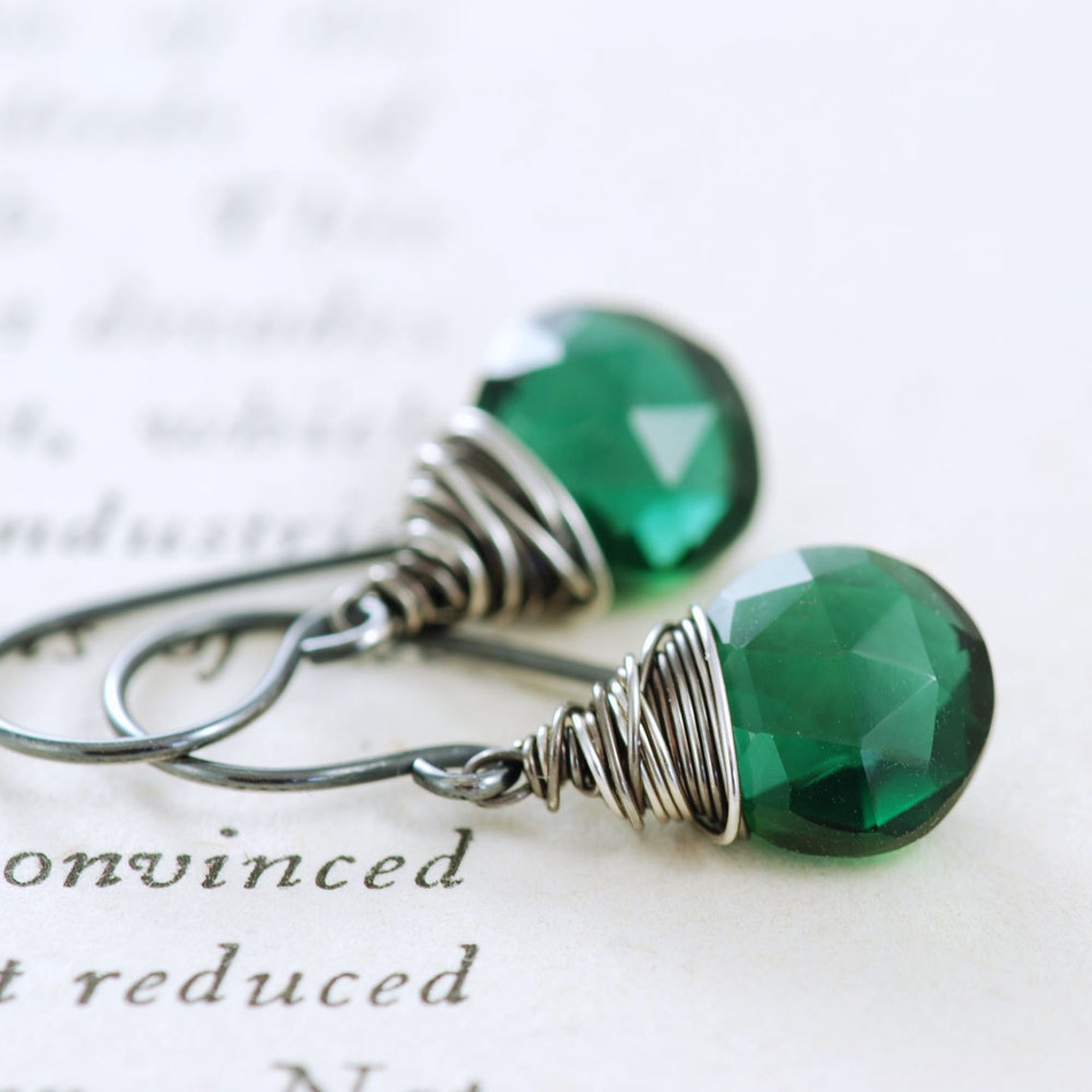 Emerald Green Dangle Earrings May Birthday Sterling Silver - Etsy