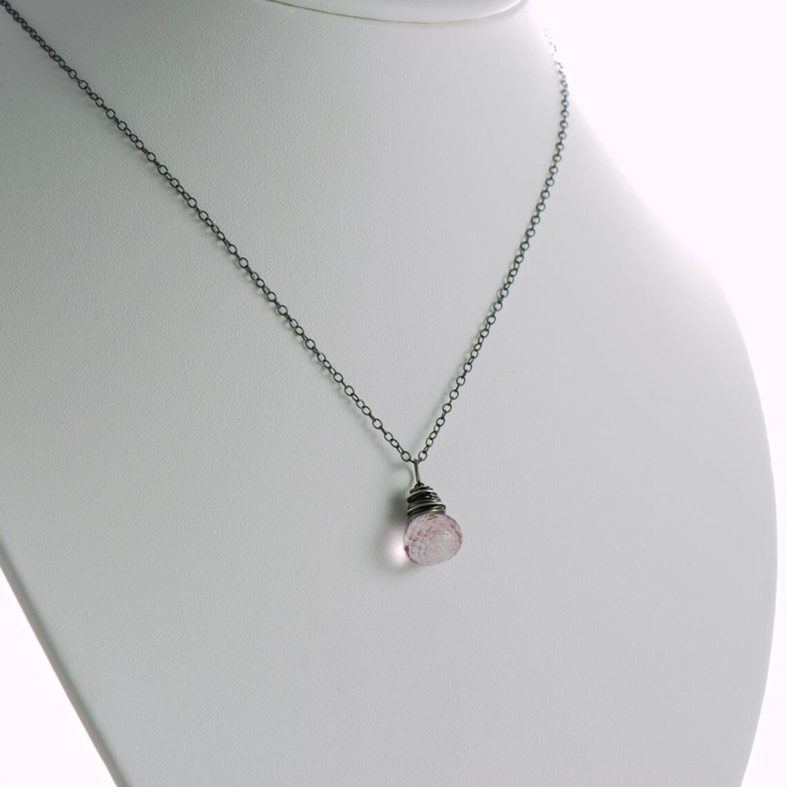 Pastel Pink Stone Necklace in Sterling Silver Gemstone - Etsy