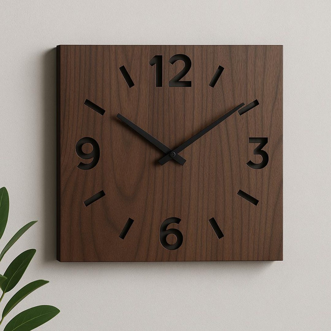Wooden Wall Clock | Modern Minimalist Wall Decor | Handmade Wood Clock ...