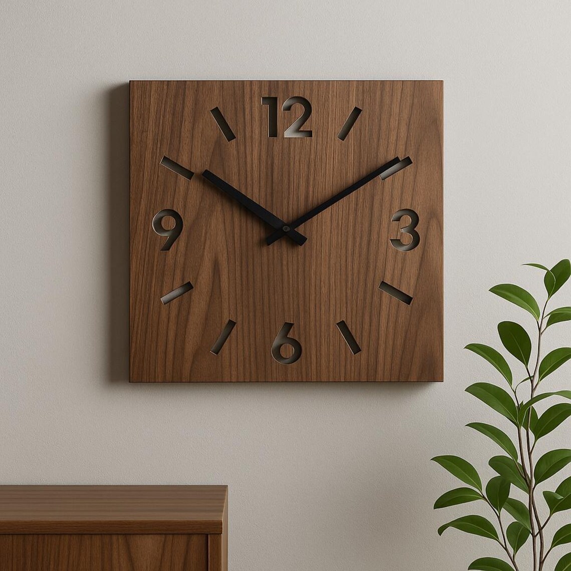 Wooden Wall Clock | Modern Minimalist Wall Decor | Handmade Wood Clock ...