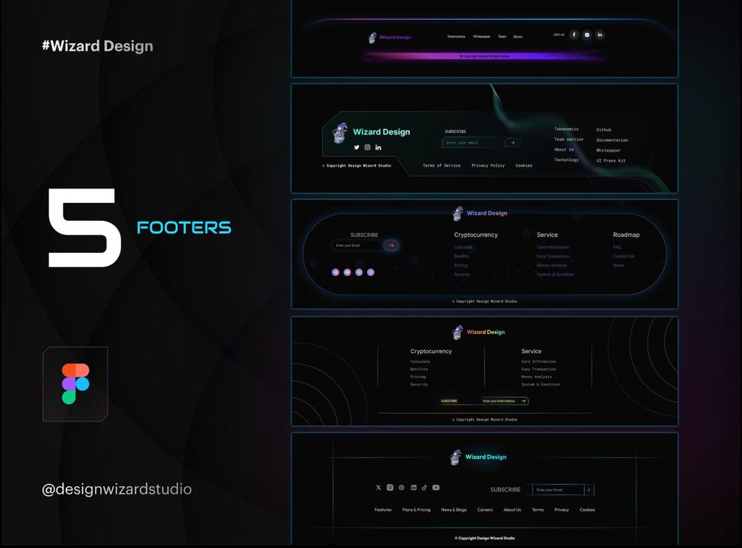 Footers UI Kit Templates - Etsy
