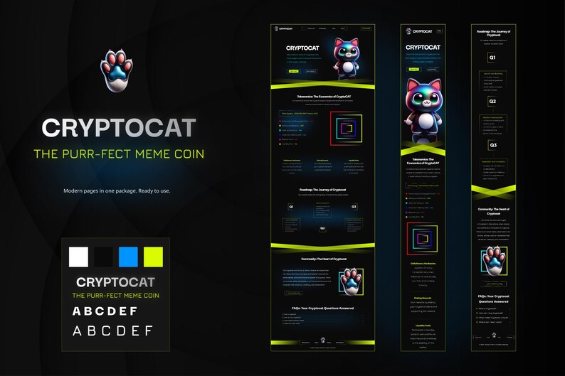 Crypto Cat Meme Coin UI Kit Template - Etsy