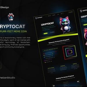 Crypto Cat Meme Coin UI Kit Template - Etsy