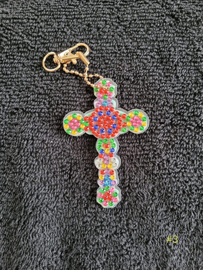 Diamond Art Cross Keychains - Etsy