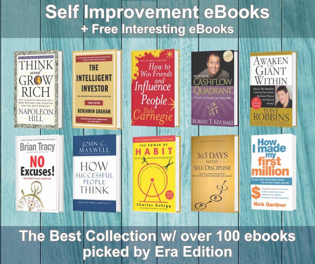 100 Self-improvement Ebooks Bundle With MRR & PLR Rightsunlock Personal ...