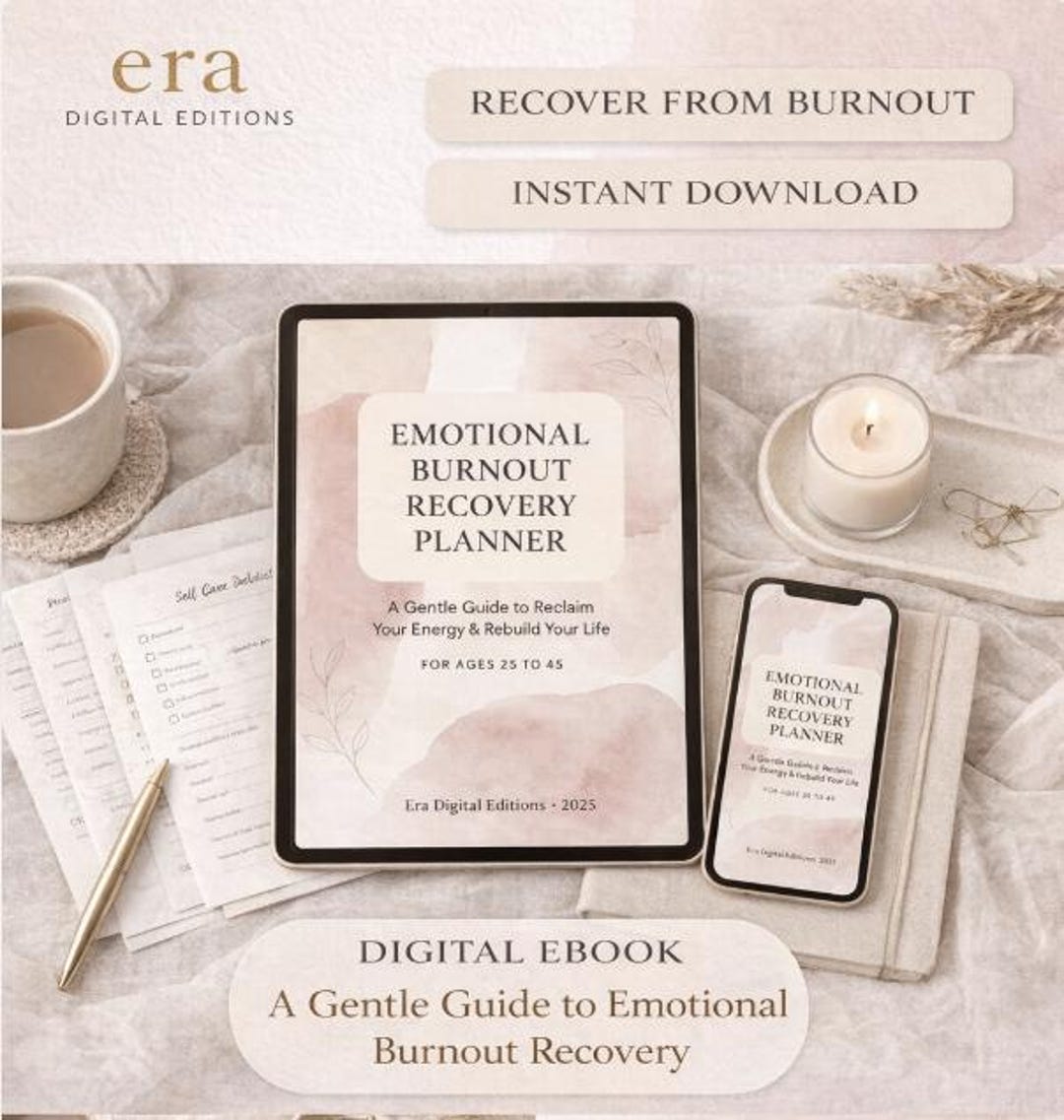 Burnout Recovery Planner | Stress Relief Workbook (digital Download) - Etsy