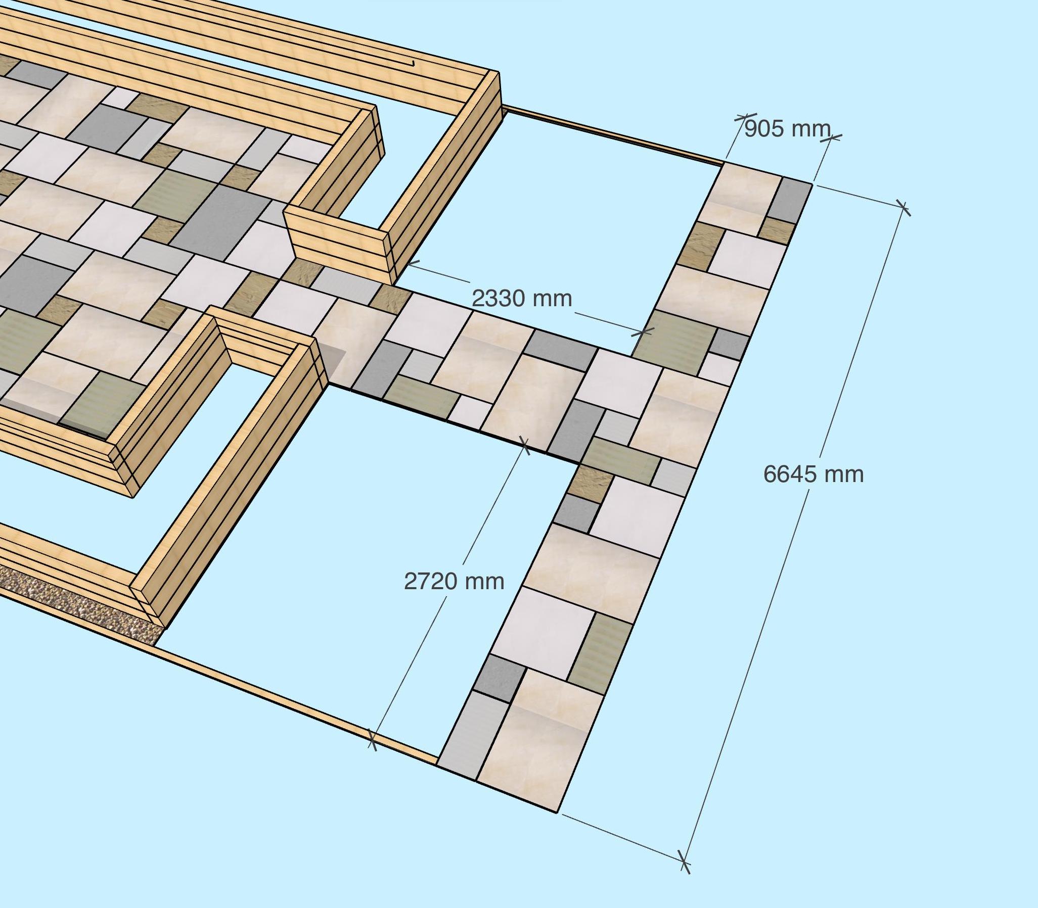 Garden Landscape Design Plan - 67 SQM - Paving, Trees, Planter Boxes ...