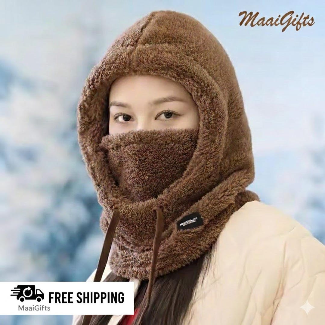 Soft Solid Color Cycling Windproof Cap Hood Thermal Winter Balaclava ...