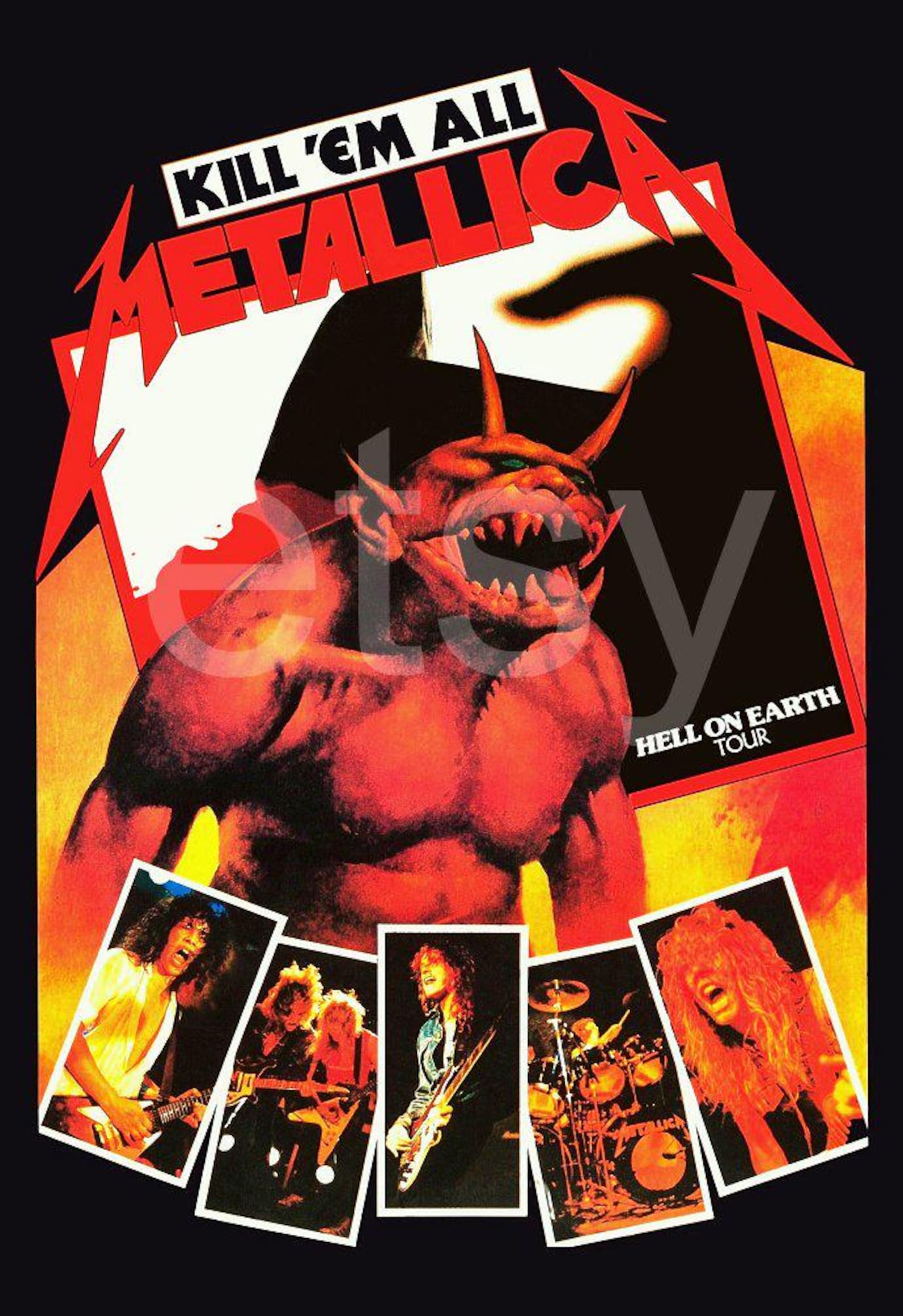 METALLICA Rock Band 24 X 35 Kill Em All "hell on Earth" Custom Tour ...