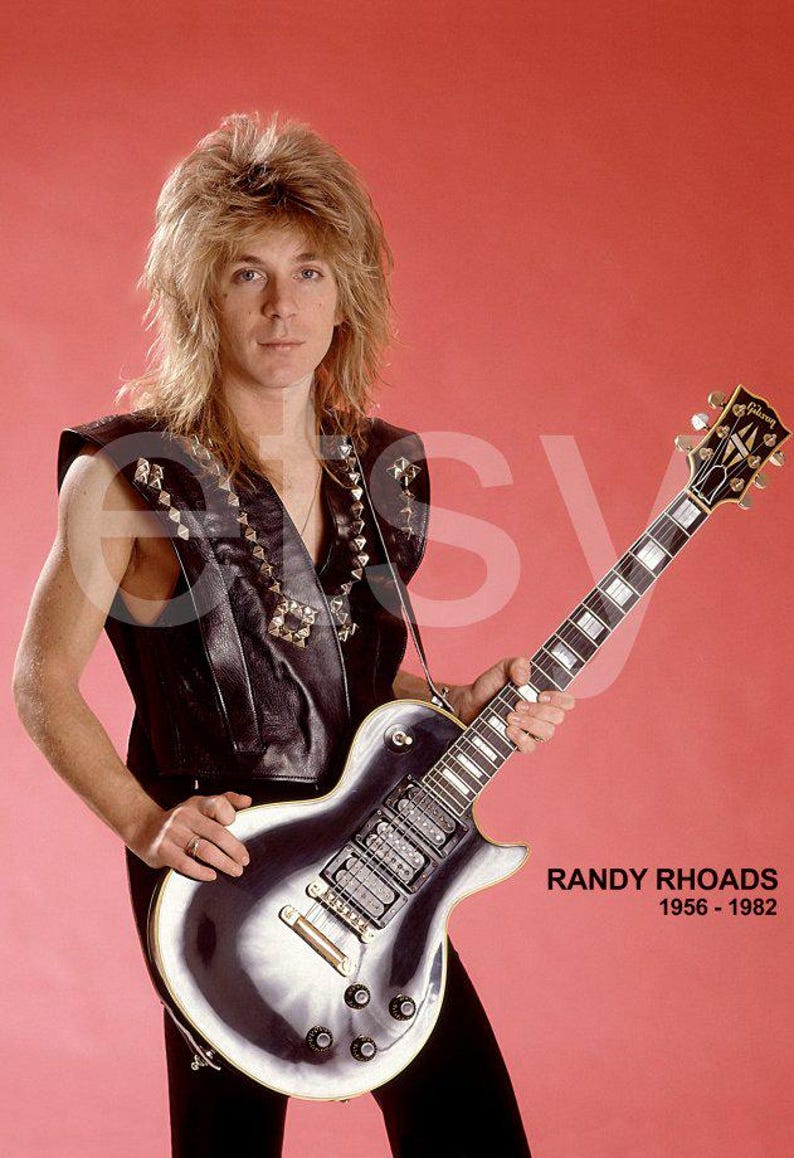 Randy Rhoads 24 X 35 1980's Custom Memorial Poster Print Ozzy Osbourne ...