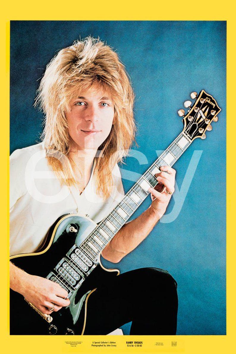 Randy Rhoads 1986 Yellow Border 23 X 35 Portrait RP Poster Print Ozzy ...