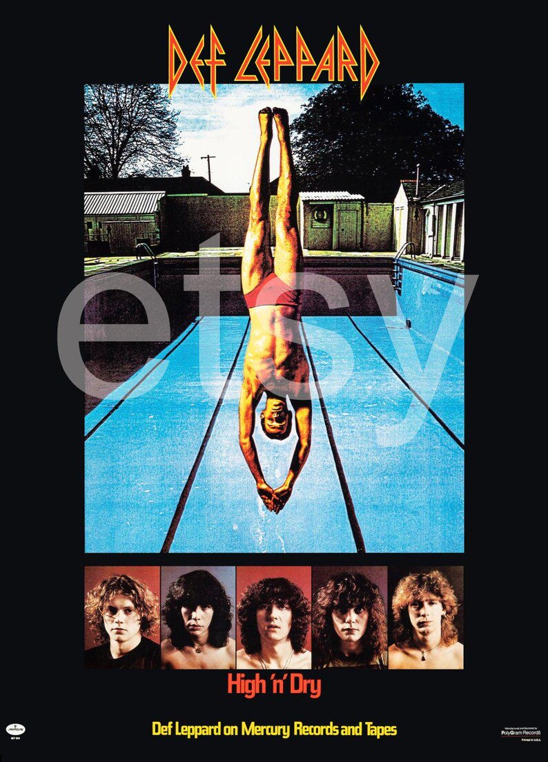 Def Leppard Band 23 X 32 "high N' Dry" Album RP Record Store Promo ...