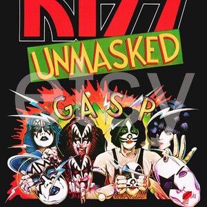 KISS Rock Band 24 X 35 Inch KISS UNMASKED Custom Poster Clean Clear ...