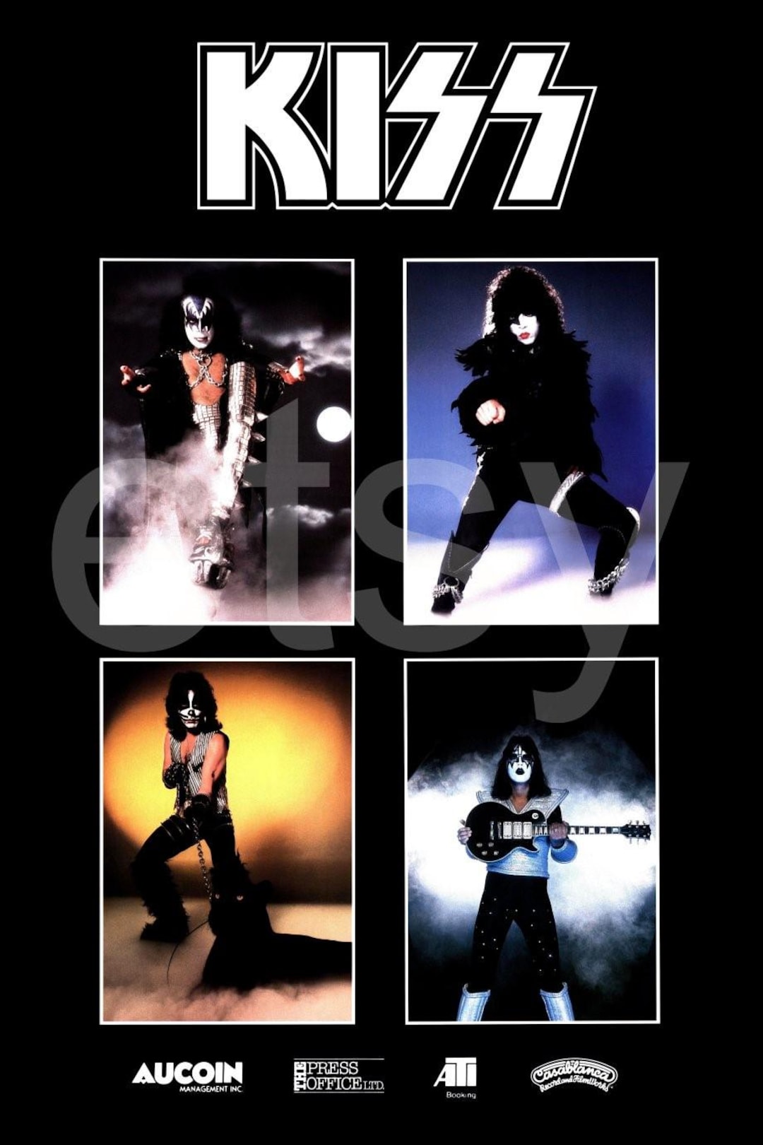 KISS Band 20 X 30 SOLO Albums Press Kit Custom Collage Poster Clean ...