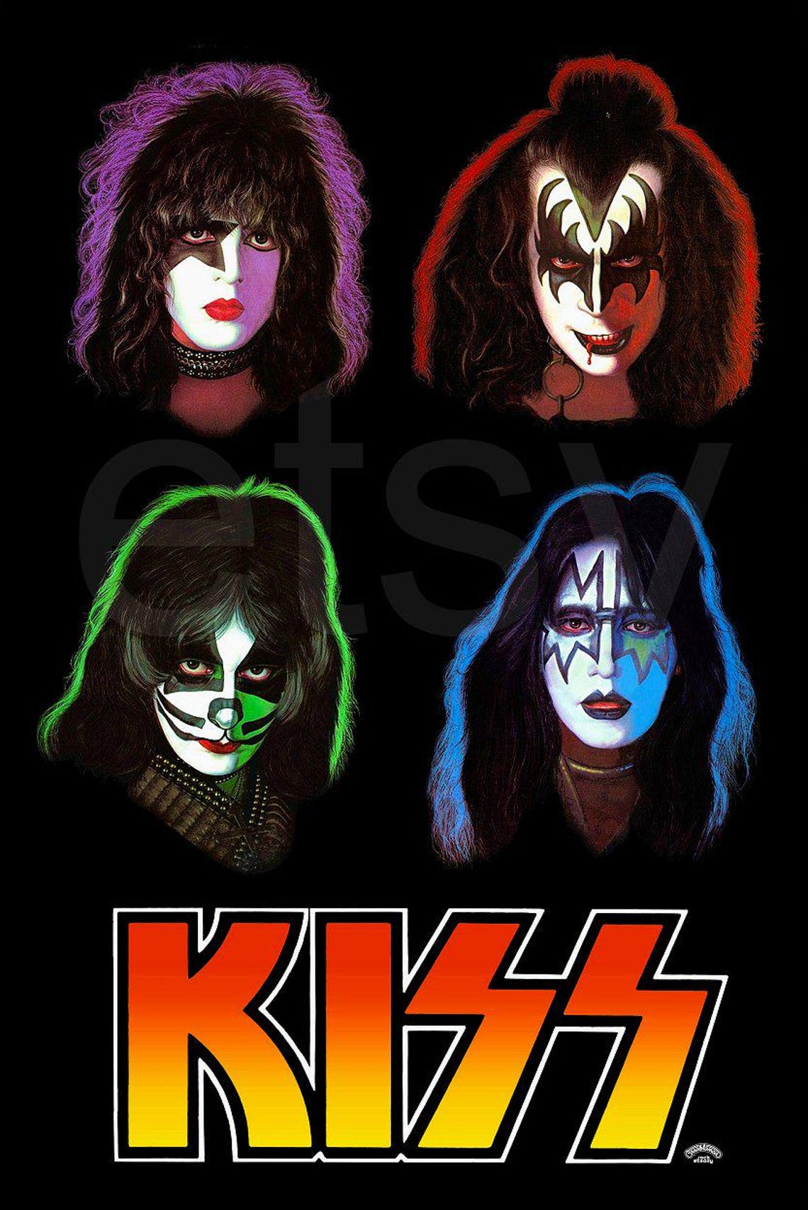 KISS Band 20 X 30 1978 Custom Solo Albums Group Poster Clean Clear ...