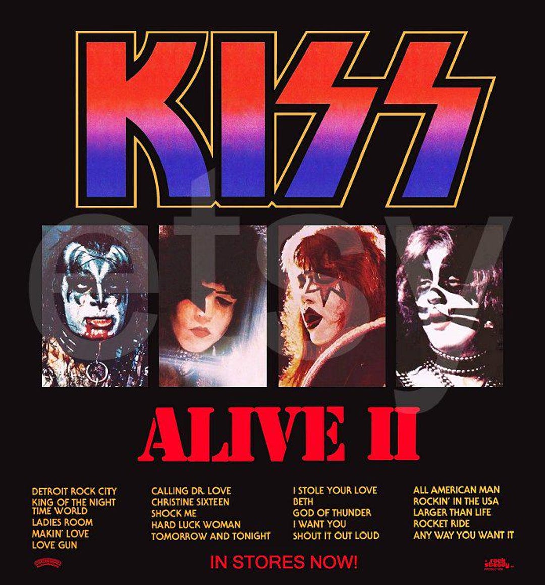KISS ALIVE II Album 24 X 26 Inch Custom Store Style Promo Poster Song List Clean Clear Images - Etsy