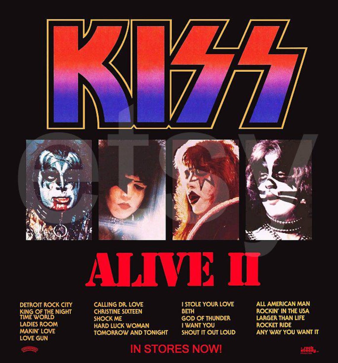 KISS Band ALIVE II Album 24 X 26 Inch Custom Store Style Promo Poster ...