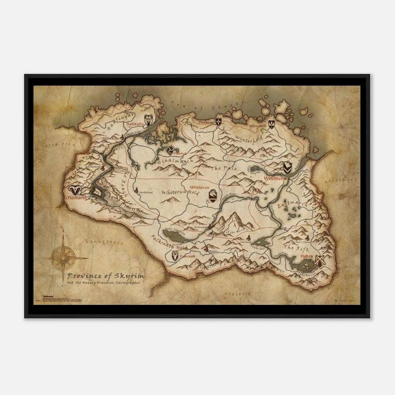 Skyrim Original Game Release Map - Etsy