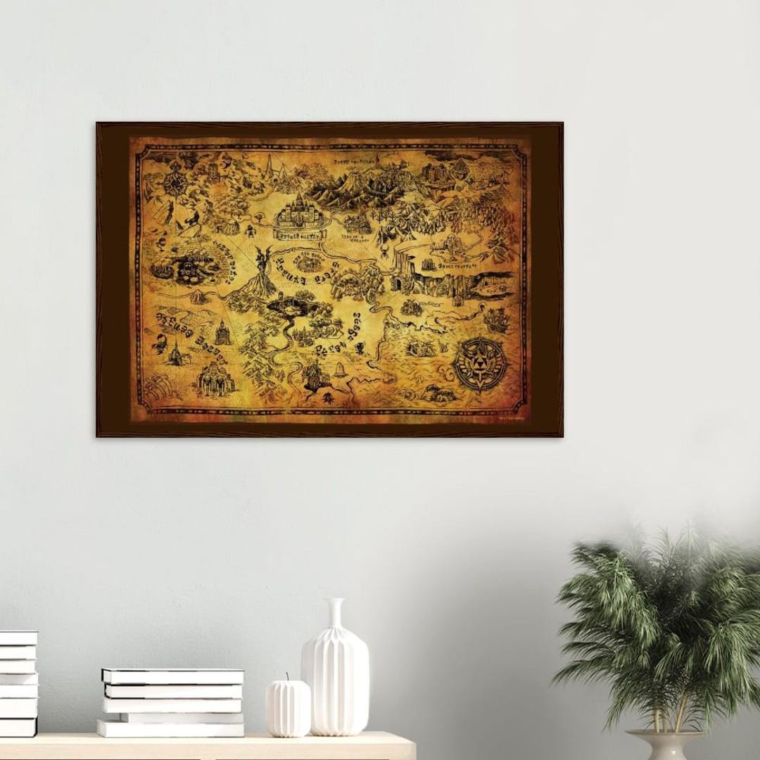 Legend of Zelda Ancient Hyrule Map Poster - Etsy