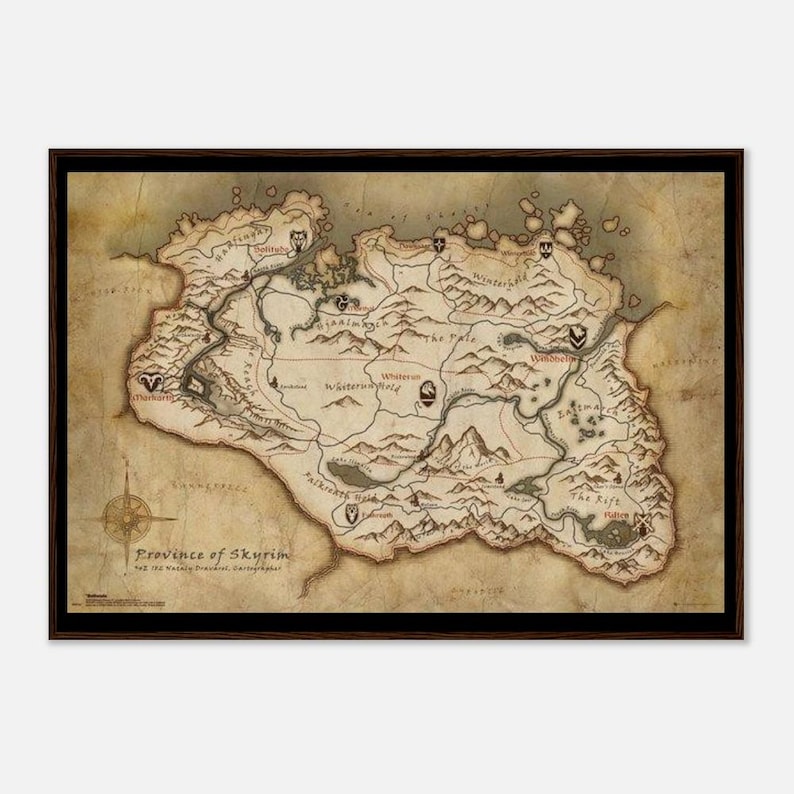 Skyrim Original Game Release Map - Etsy