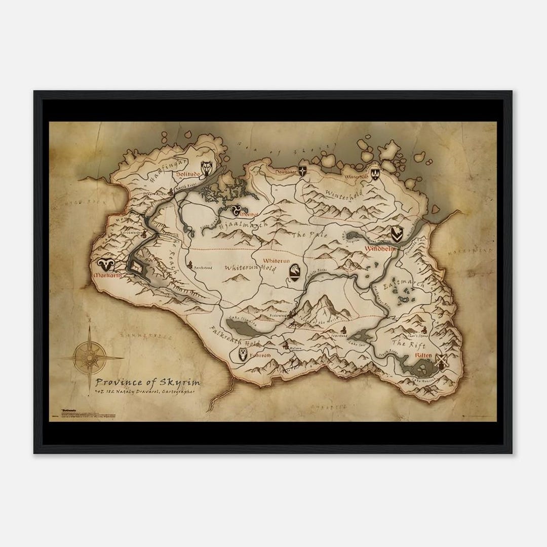 Skyrim Original Game Release Map - Etsy