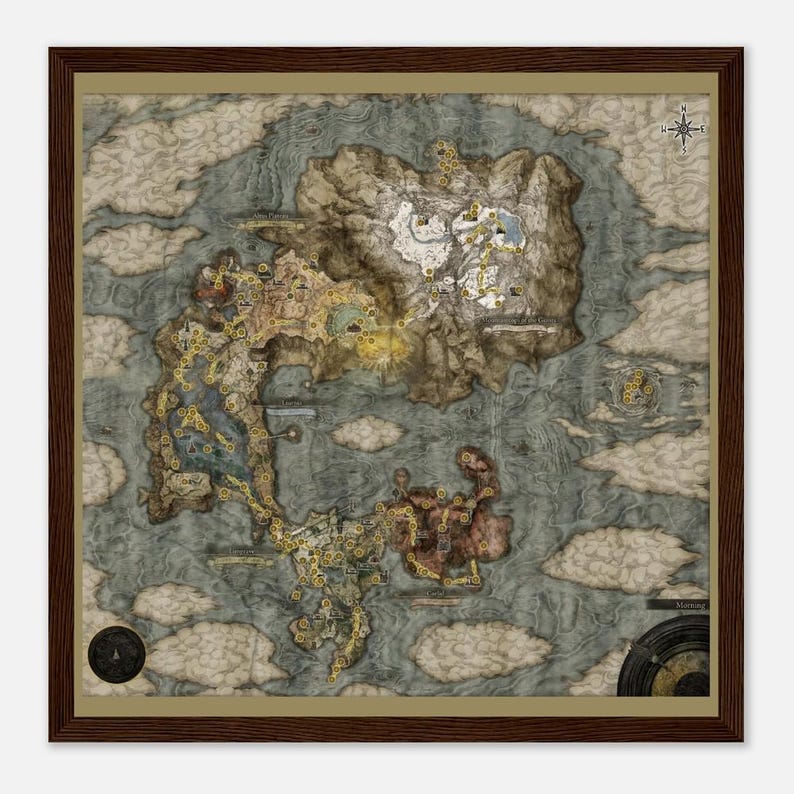 Elden Ring Original Release Map Poster - Etsy