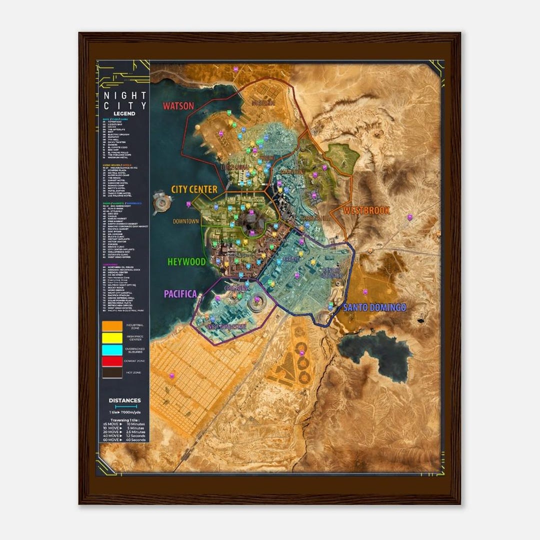 Cyber Punk Vintage-style "day" Night City Map Poster - Etsy