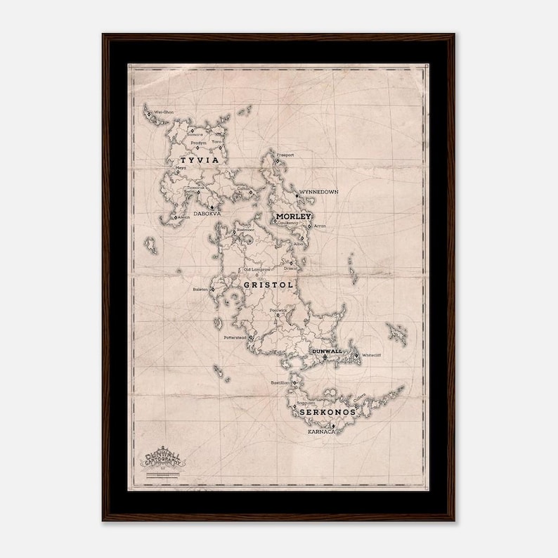 Dishonored "map of the Isle" Vintage-style Map Poster - Etsy