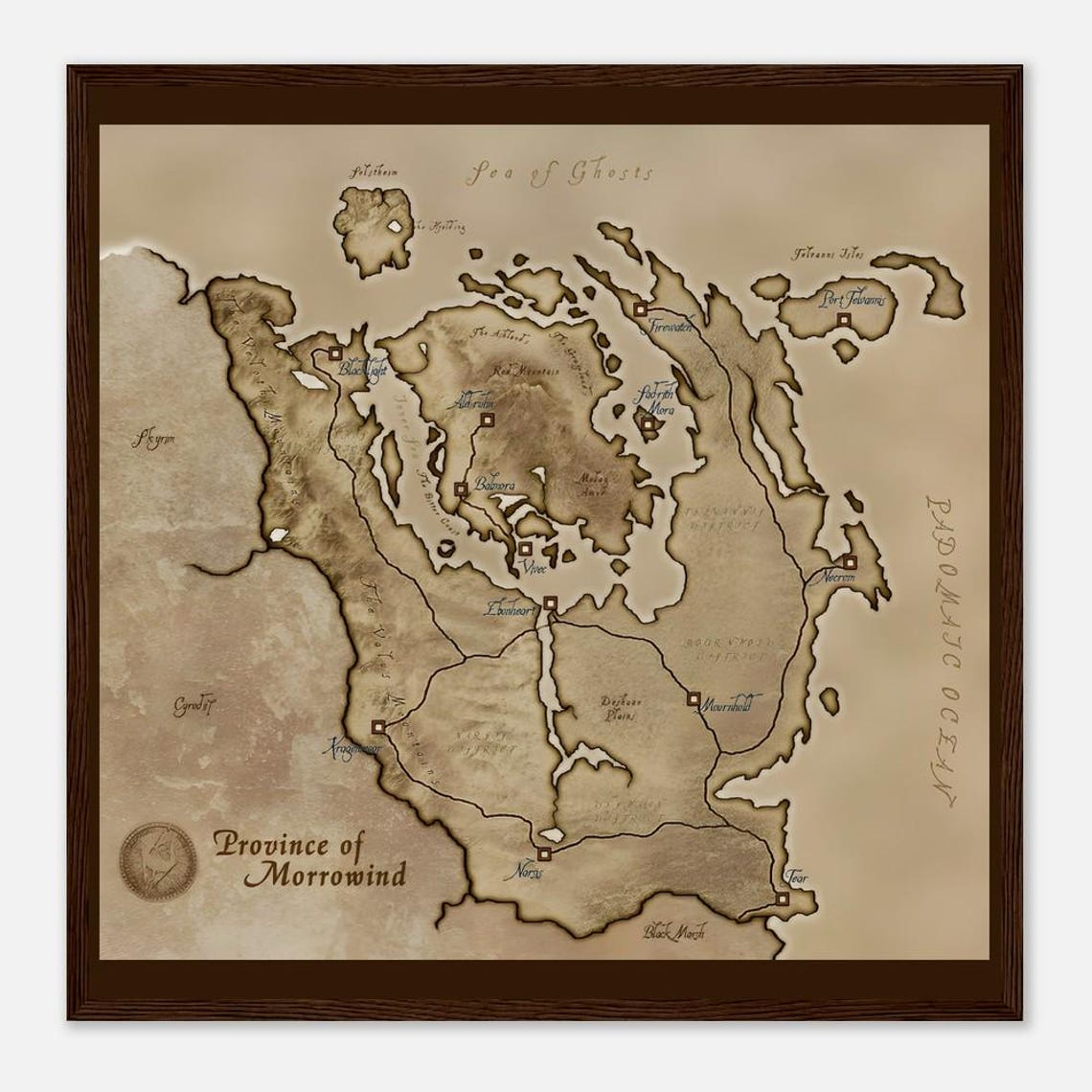 Province of Morrowind - Vintage Map Poster - Etsy