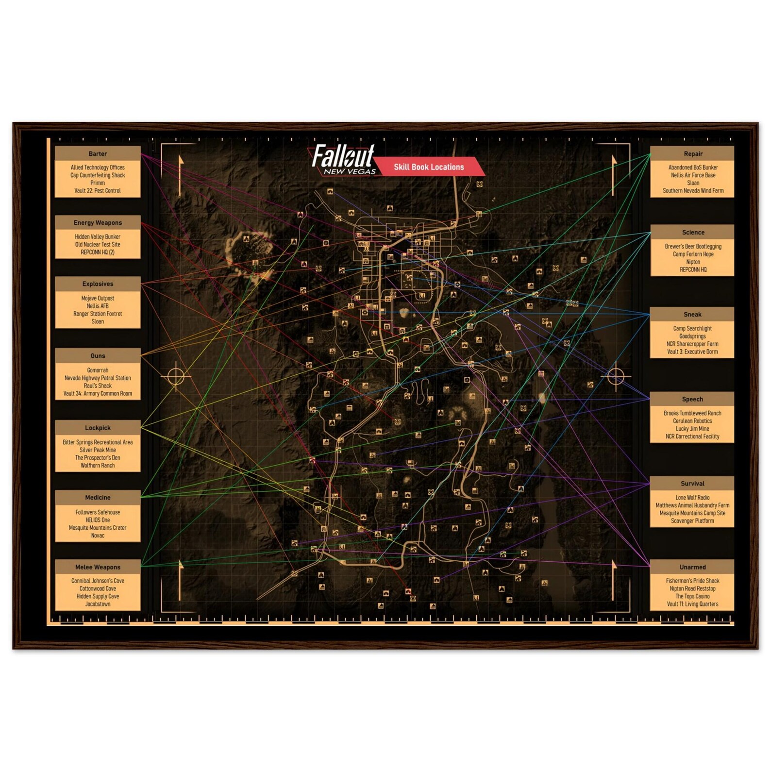 Fallout in New Vegas - Highly Detailed Map Poster - Etsy