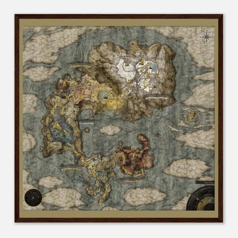 Elden Ring Original Release Map Poster - Etsy