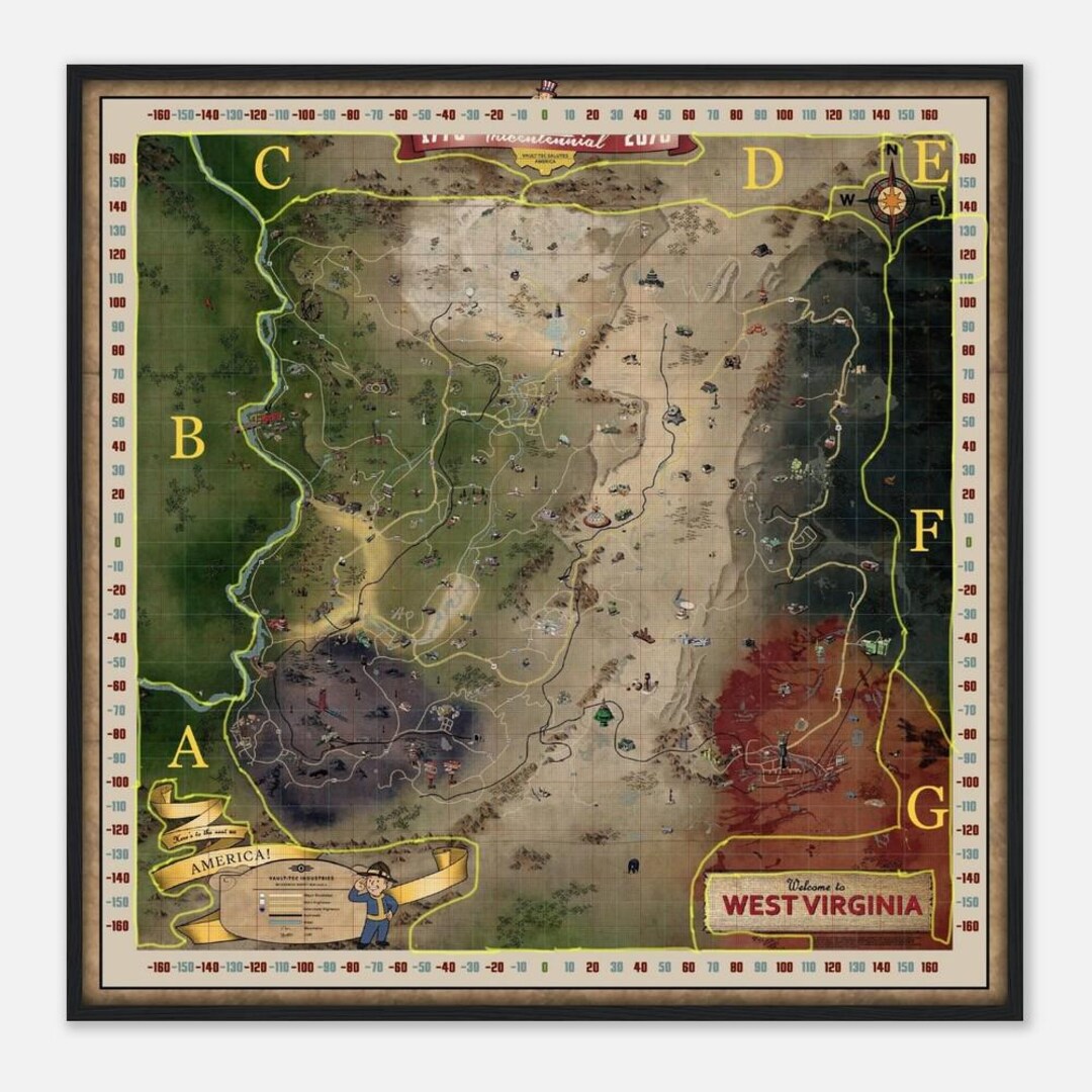 Fallout 76 Vintage-style Map Poster - Etsy