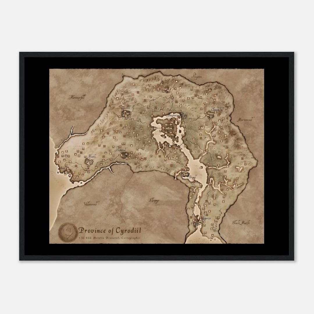 Province of Cyrodiil - Vintage Map Poster - Etsy