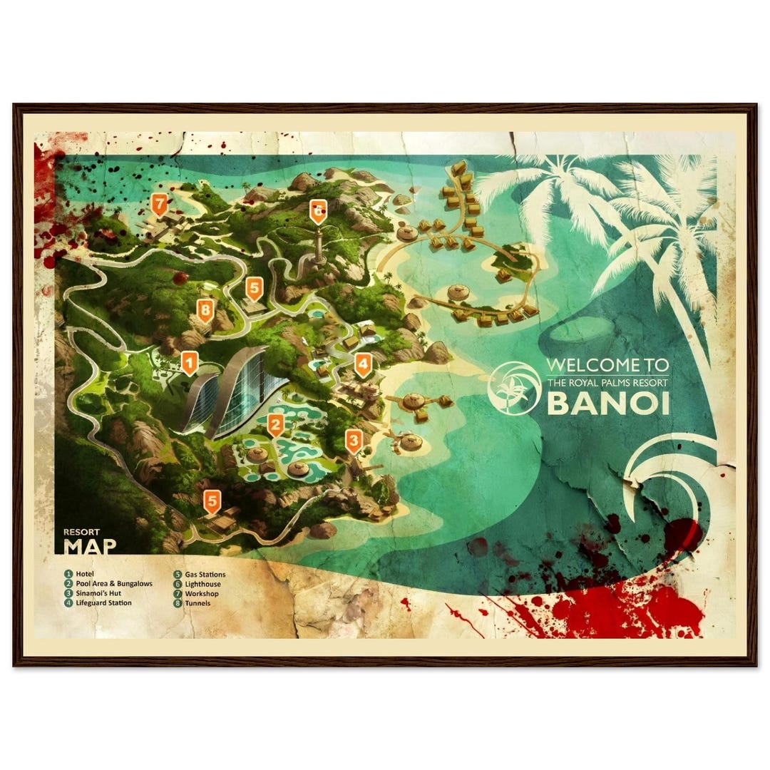 Banoi Resort Map – Dead Island Special Edition Vintage Poster [NEW!] - Etsy