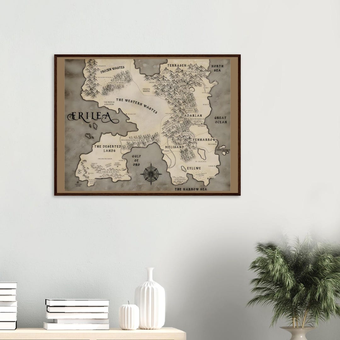 Map of Erilea - Throne of Glass Vintage Map - Etsy