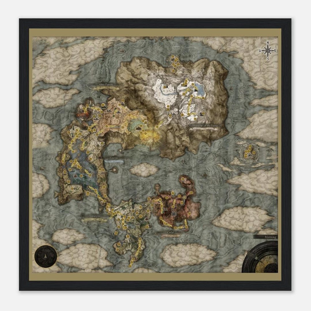 Elden Ring Original Release Map Poster - Etsy