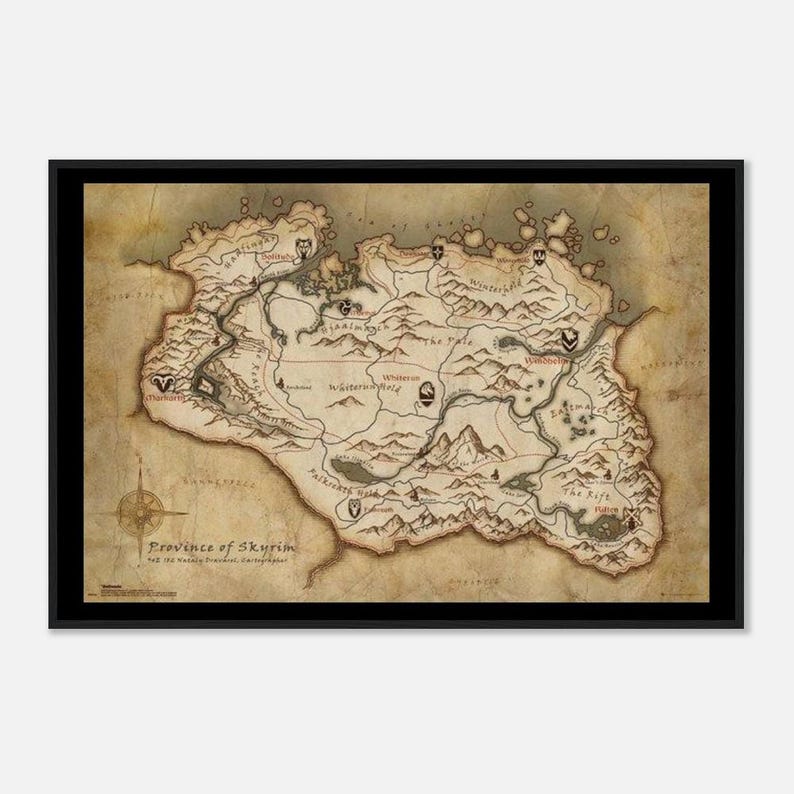 Skyrim Original Game Release Map - Etsy