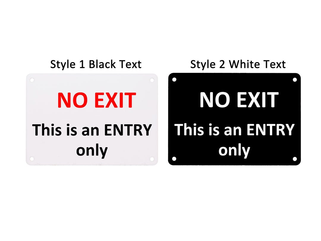 Acrylic One Way Entry Sign: No Exit Door Plaque - Etsy