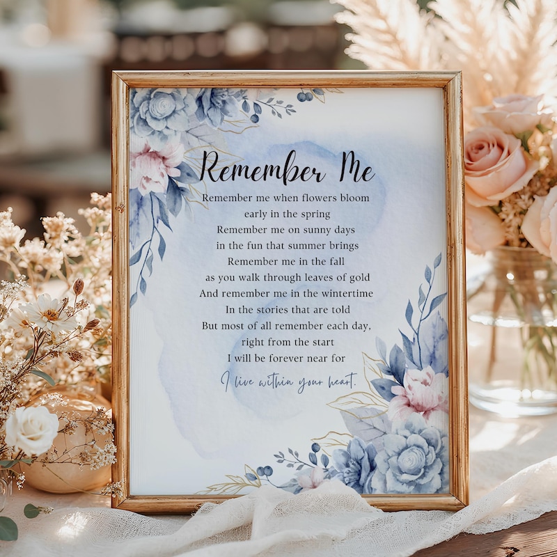 Remember Me Poem - Etsy