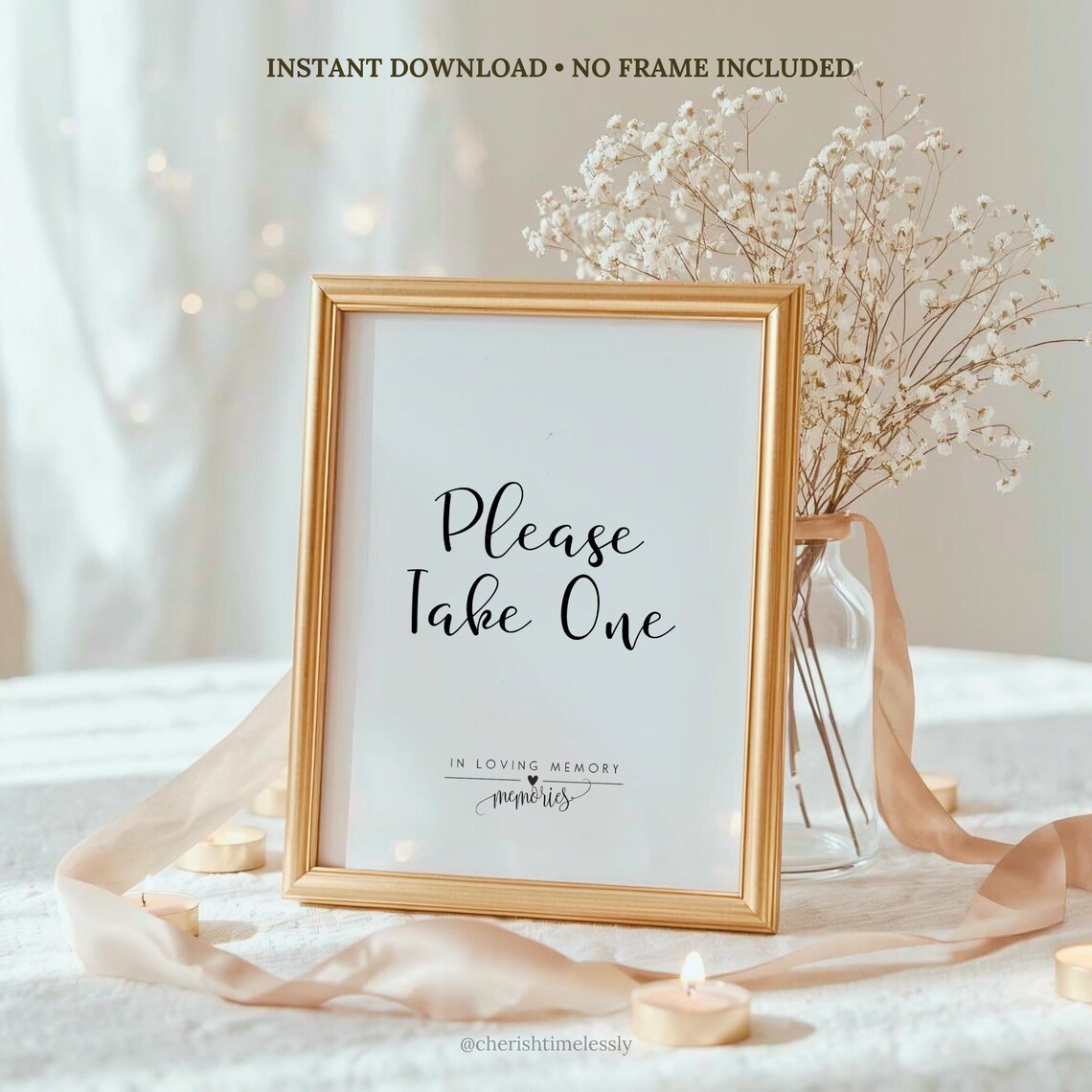 Please Take One – Share a Memory Sign Printable, Minimalist Memorial ...