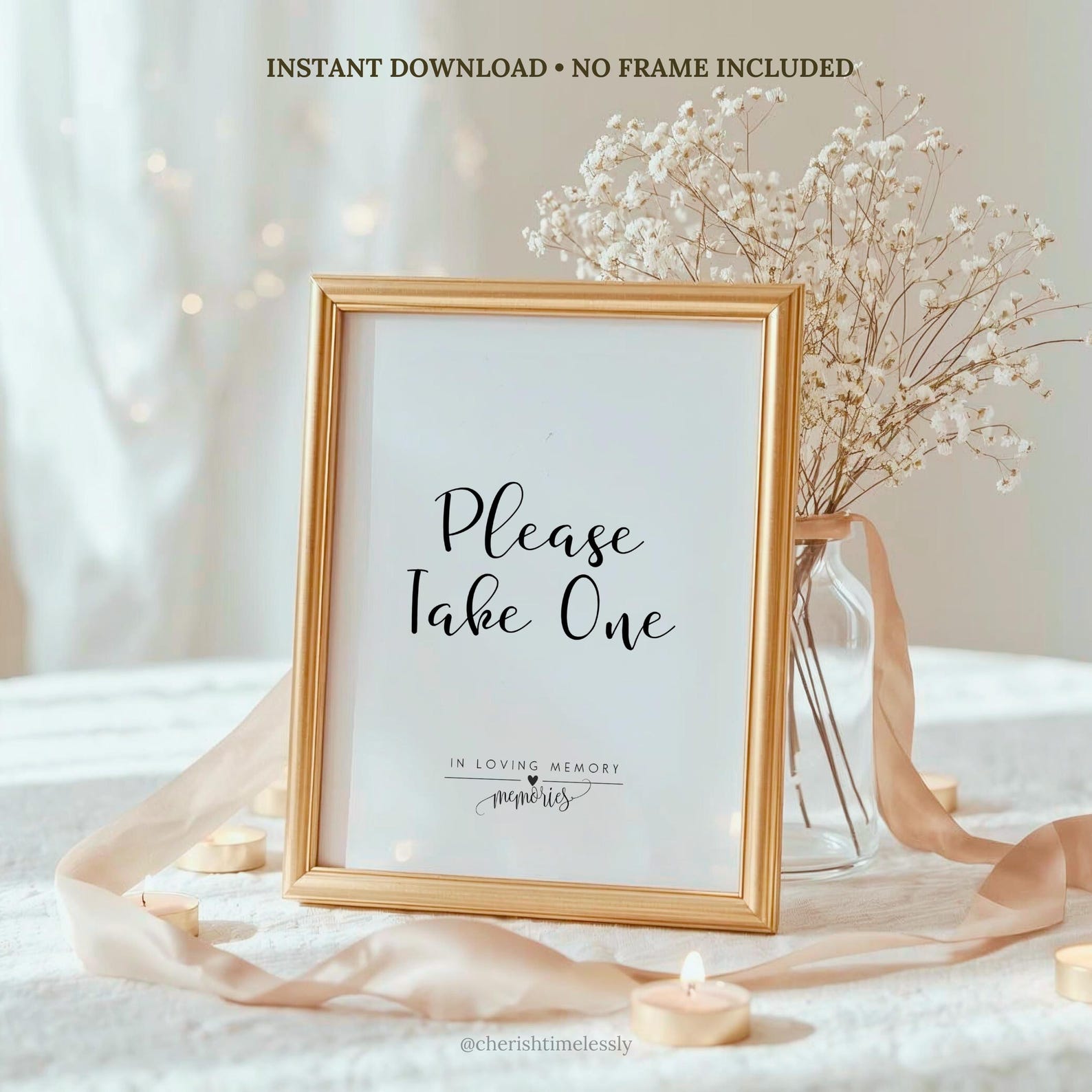 Please Take One – Share a Memory Sign Printable, Minimalist Memorial ...
