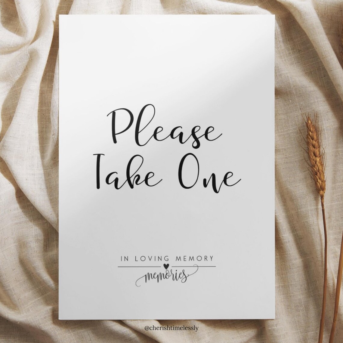 Please Take One – Share a Memory Sign Printable, Minimalist Memorial ...