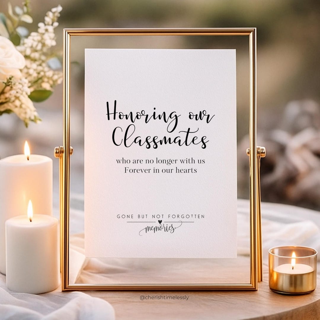 Honoring Our Classmates – Minimalist Collection, Memorial Table Sign ...