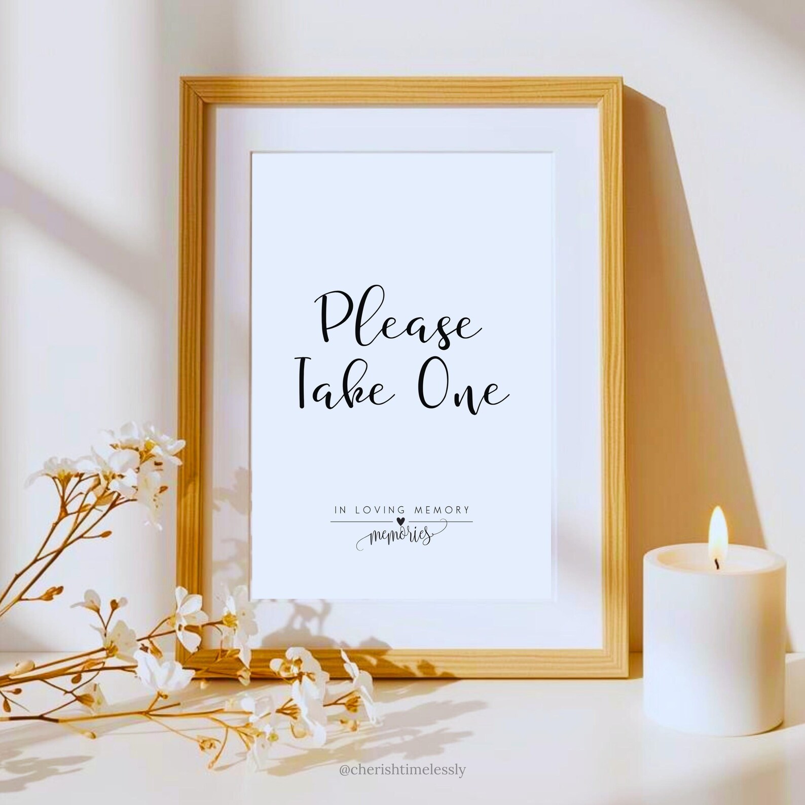 Please Take One – Share a Memory Sign Printable, Minimalist Memorial ...